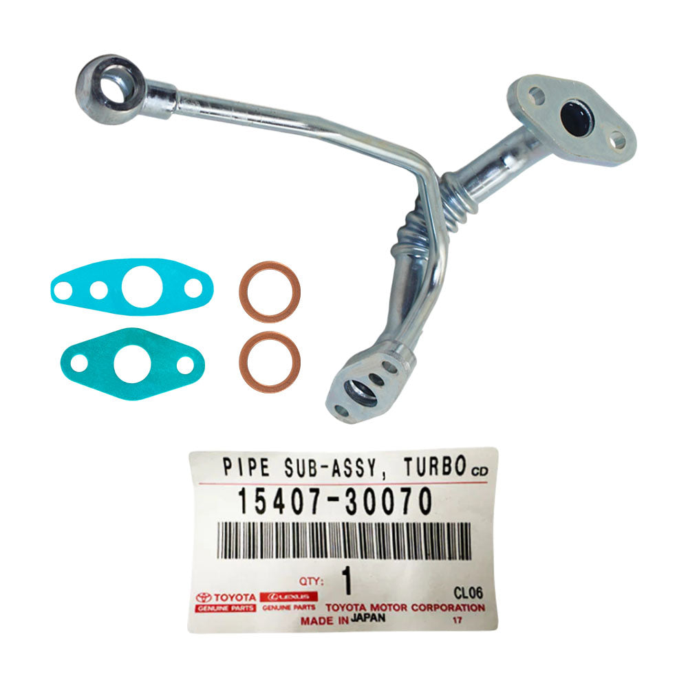 Genuine Turbo Charger Oil Feed & Return Pipe With Gaskets For Toyota H ...